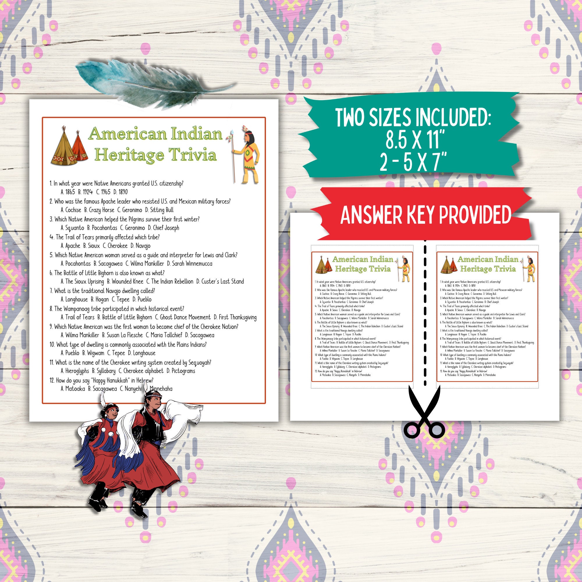 American Indian Heritage Trivia Game, Native American Indian Heritage ...