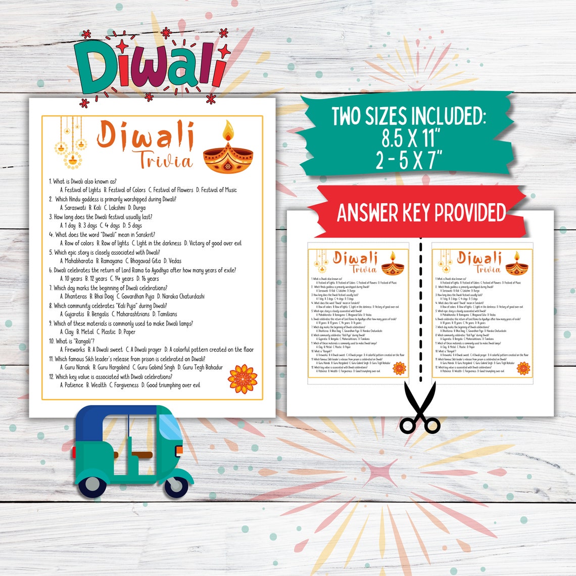Diwali Trivia Game, Diwali Printable Trivia Game, Fun Diwali Party ...