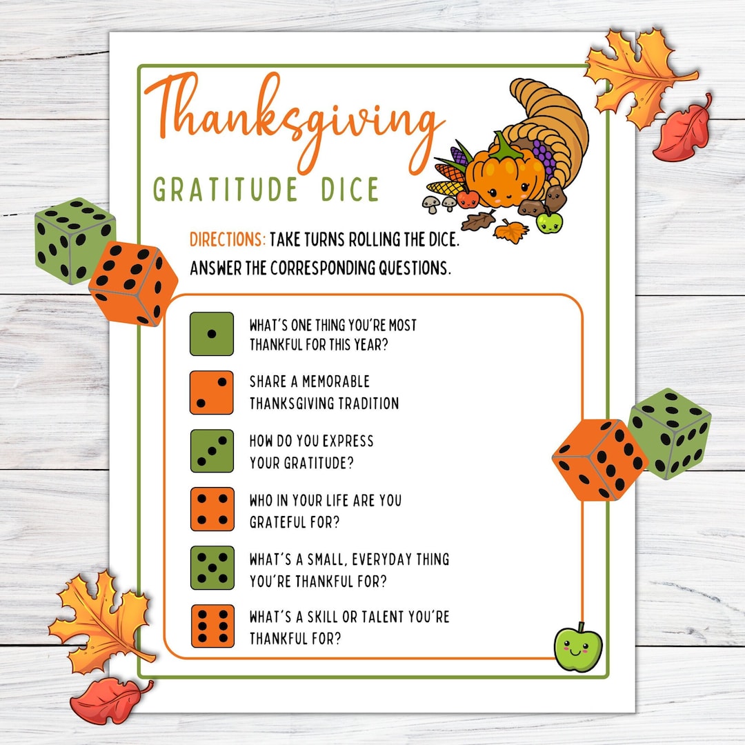 Thanksgiving Gratitude Game, Thanksgiving Party Game, Friendsgiving ...