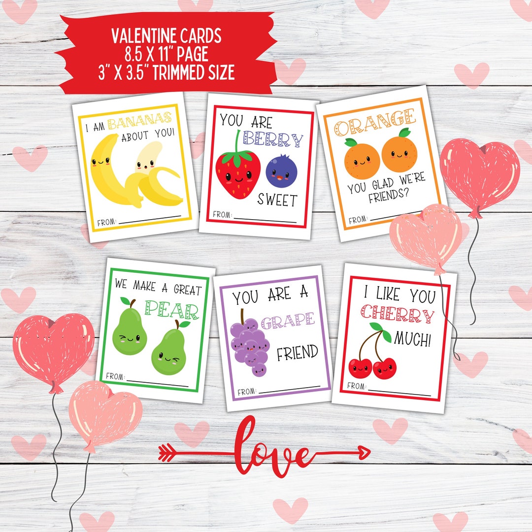 Cute Valentine Cards, Simple Printable Cards for Kids, Classmate Punny ...
