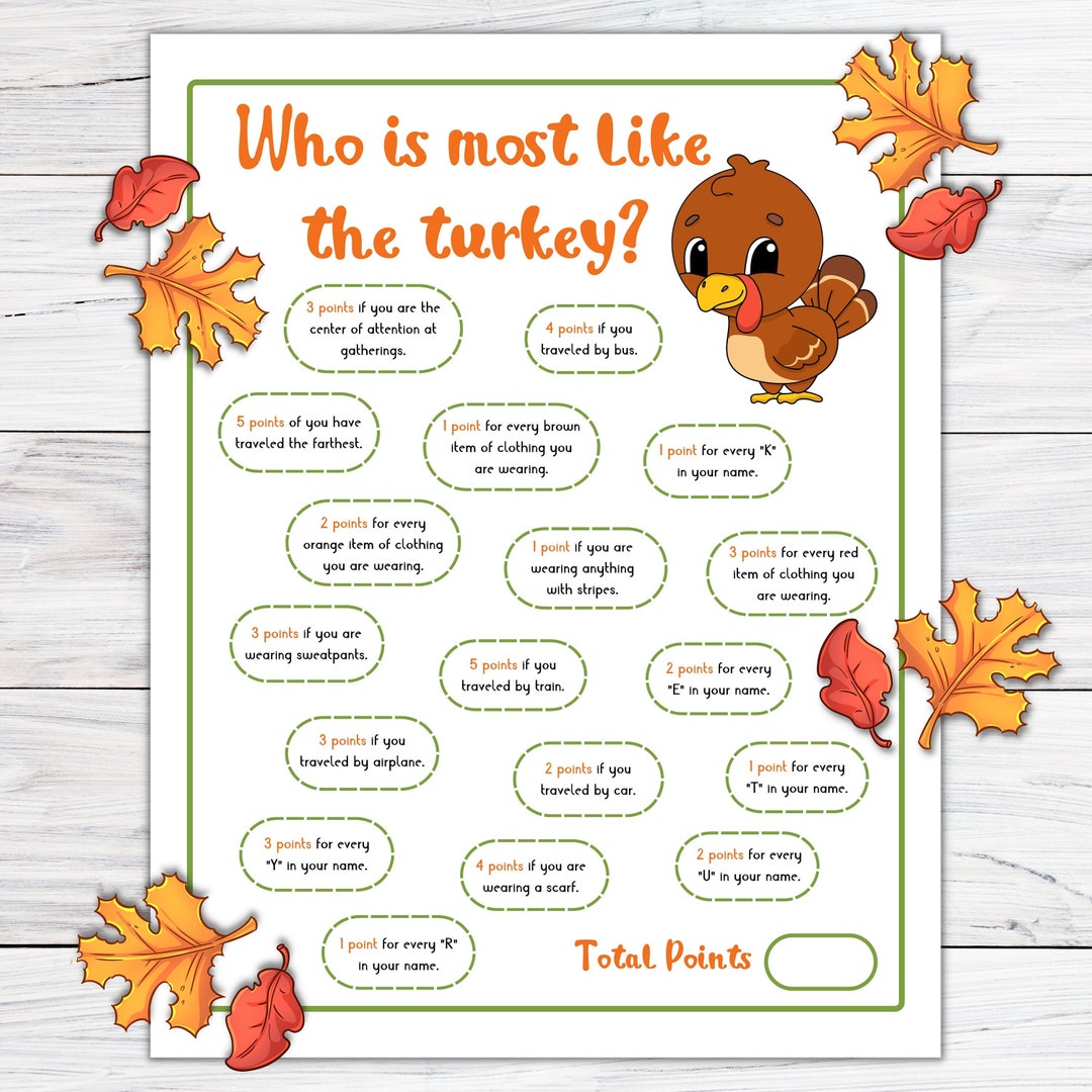Thanksgiving Icebreaker Games Printable, Holiday Games, Autumn Games ...