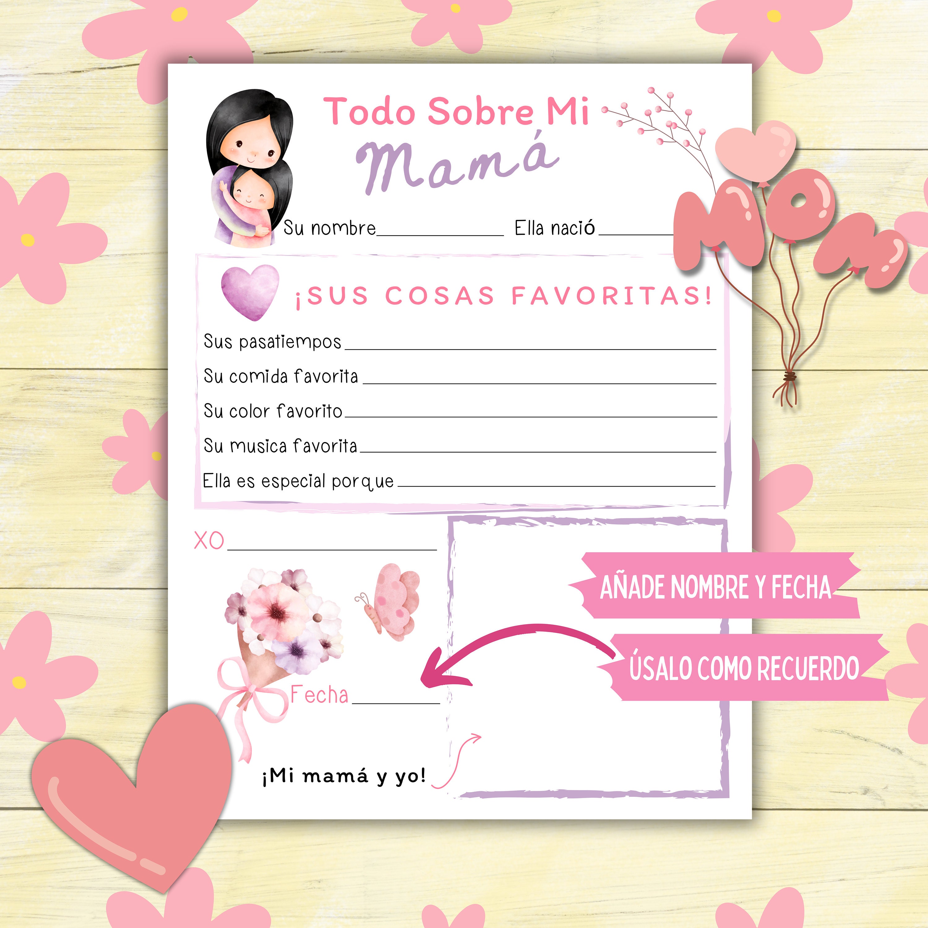 Todo Sobre Mi Mamá, Día De Las Madres Manualidades De Los Niños, Regalo ...