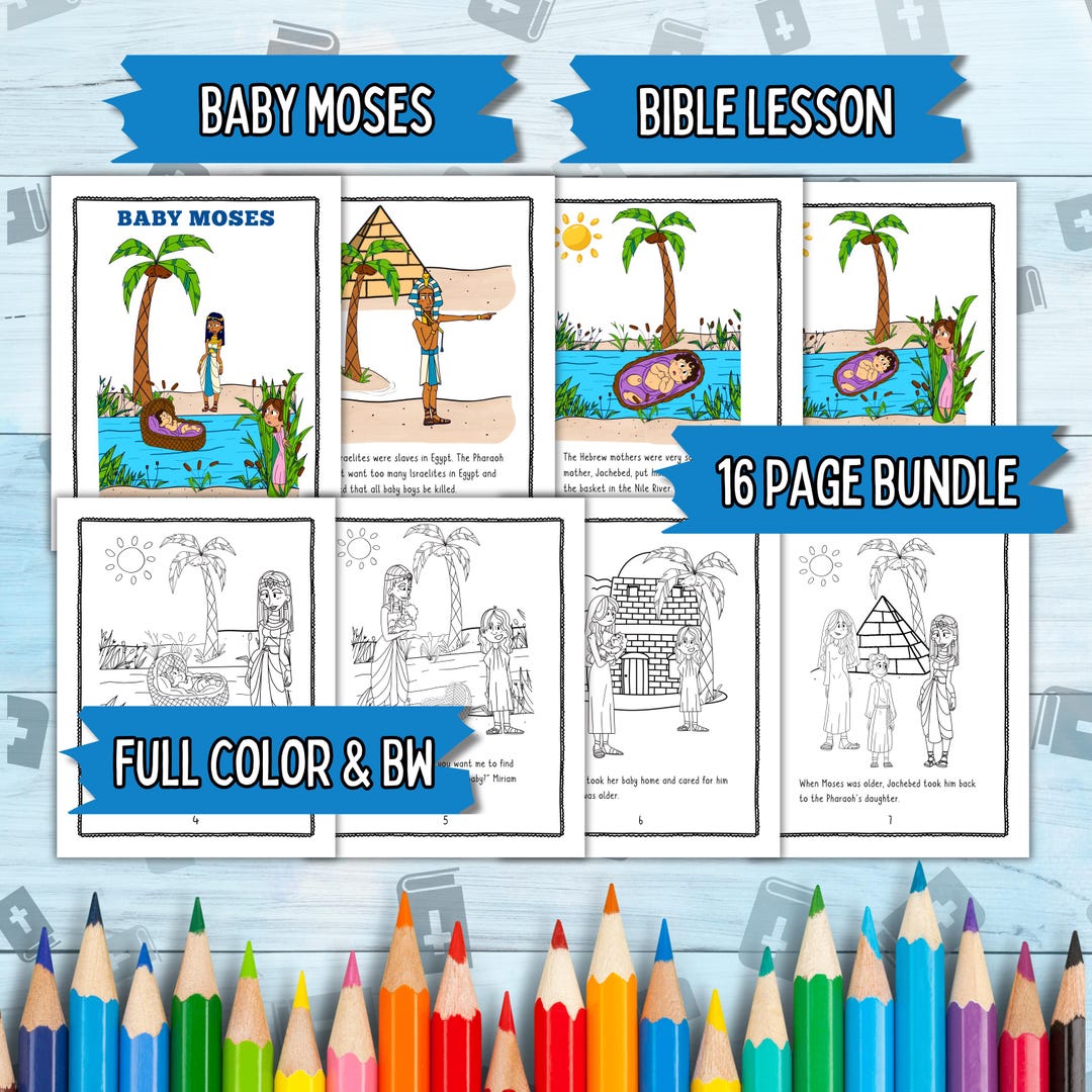 Baby Moses Bible Story Lesson, Bible Study Printable Coloring Pages ...