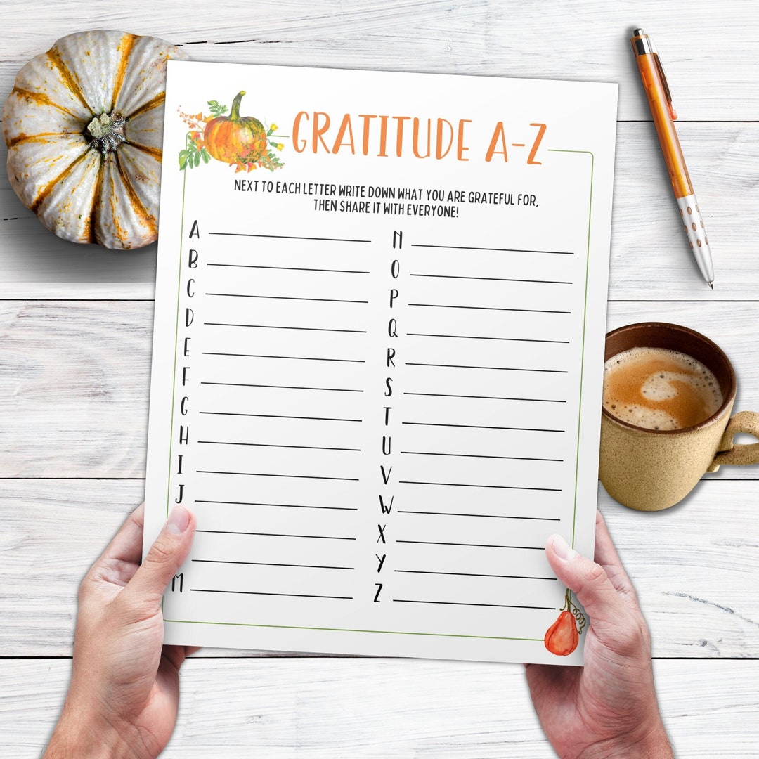 Gratitude A - Z, Thanksgiving Games Printable, Autumn Games, Office ...