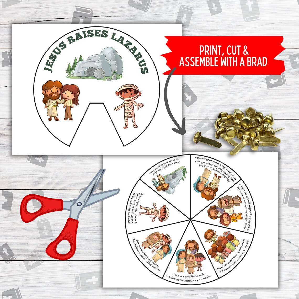 Jesus Raises Lazarus Printable Wheel, Christian Preschool Craft, Kid ...