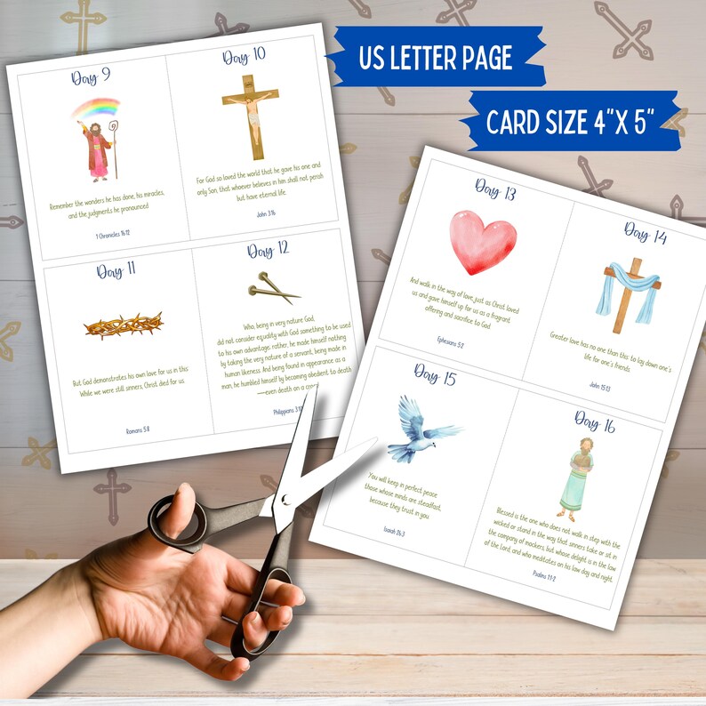 Easter Advent Bible Study Cards, Holy Week Countdown Devotional ...