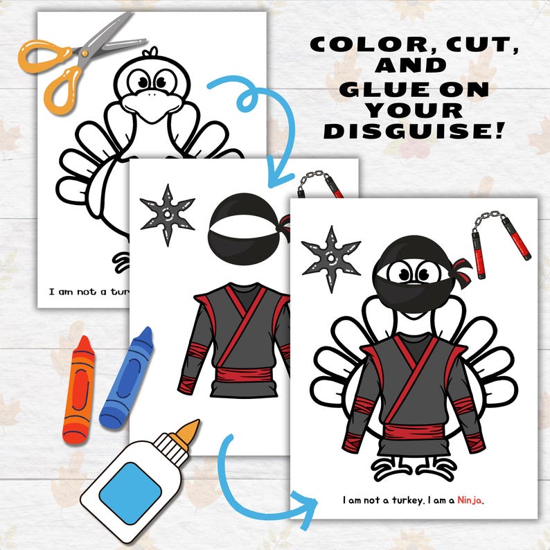 Disguise a Turkey Thanksgiving Printable Craft for Kids and Toddlers ...