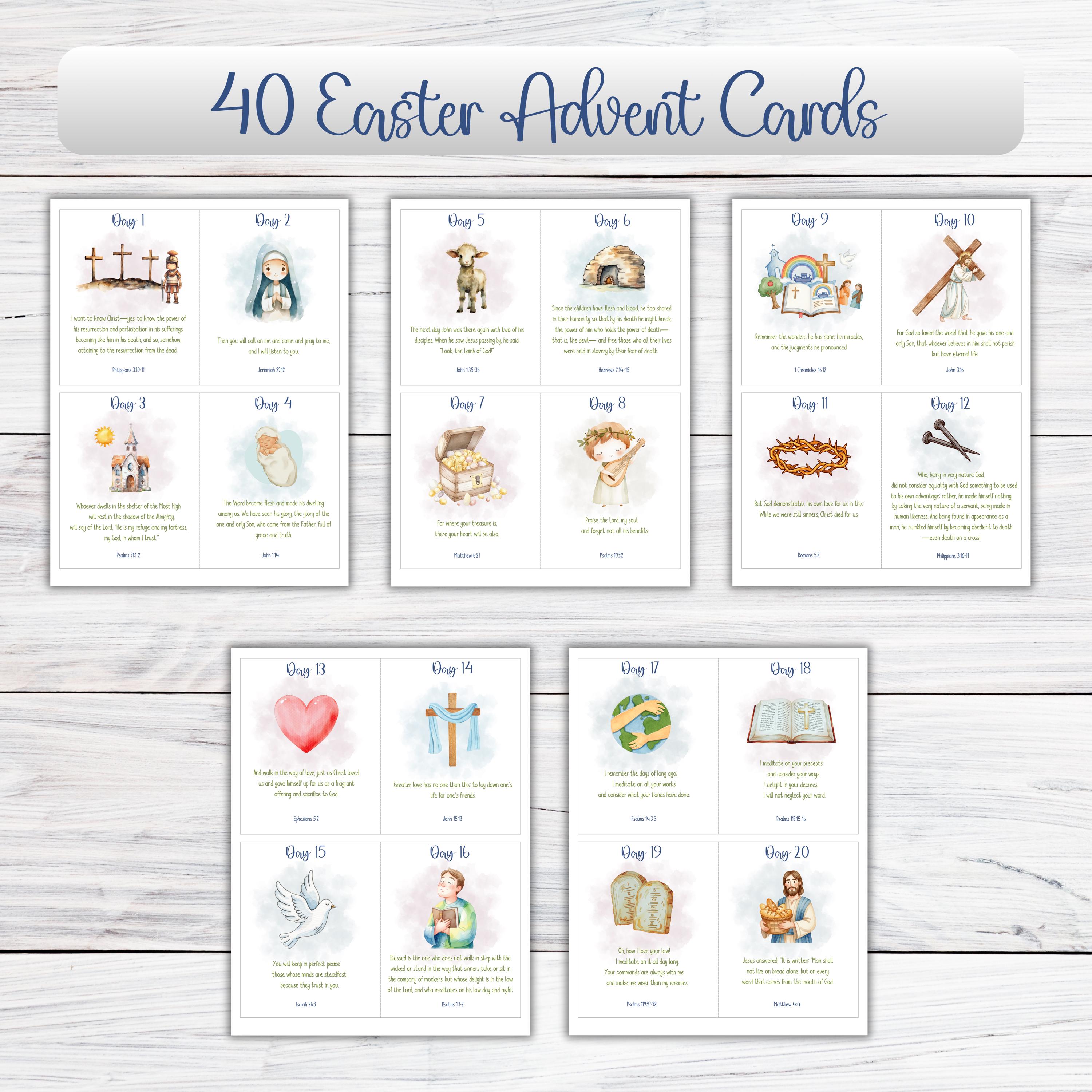 Easter Advent Bible Study Cards, Holy Week Countdown Devotional ...