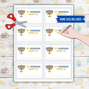 Hanukkah Menorah Name Game, Hanukkah Printable Menorah Name Game ...