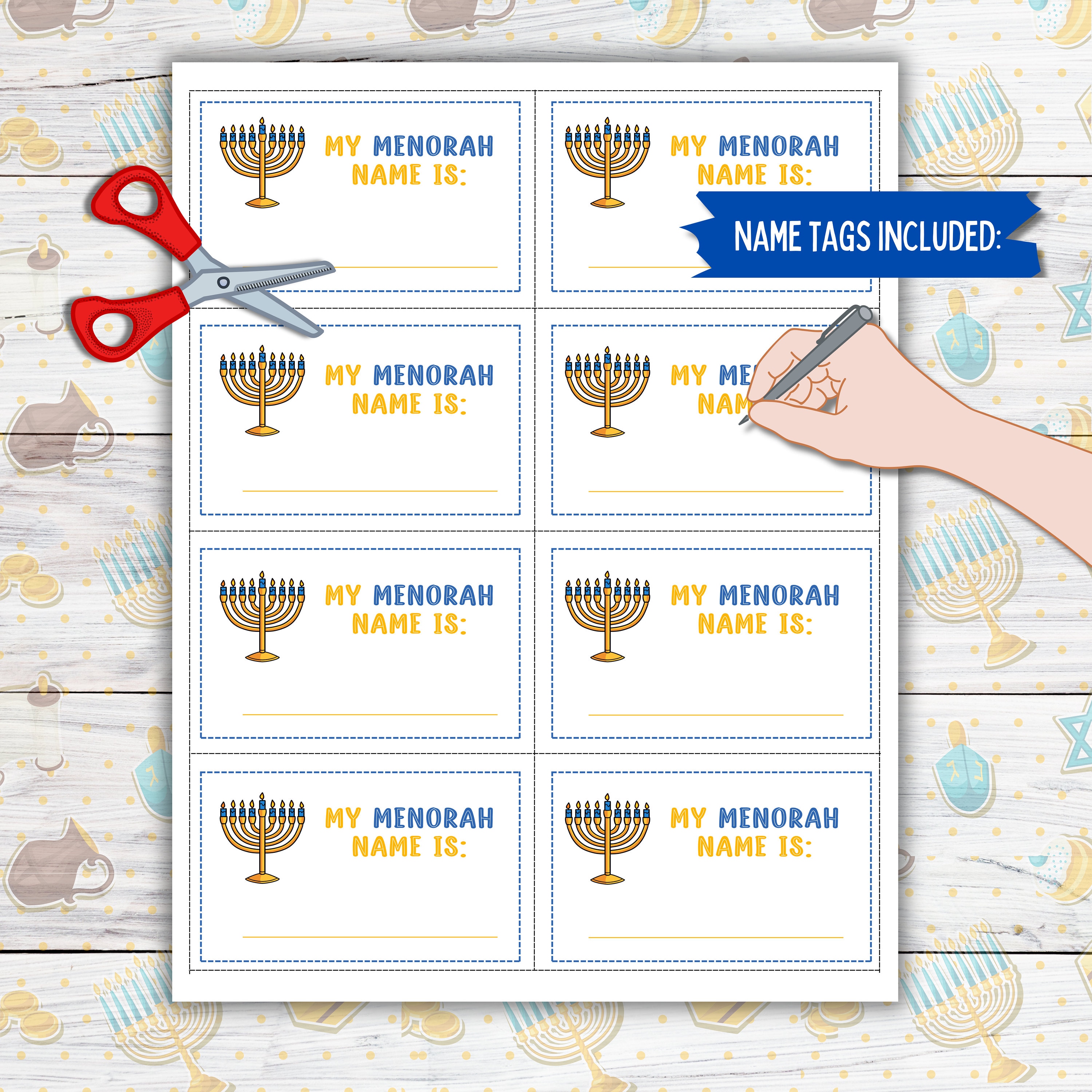 Hanukkah Menorah Name Game, Hanukkah Printable Menorah Name Game ...