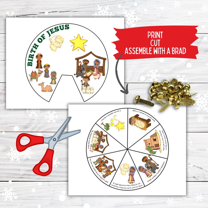 Birth of Jesus Printable Nativity, Christmas Nativity Bible Story ...