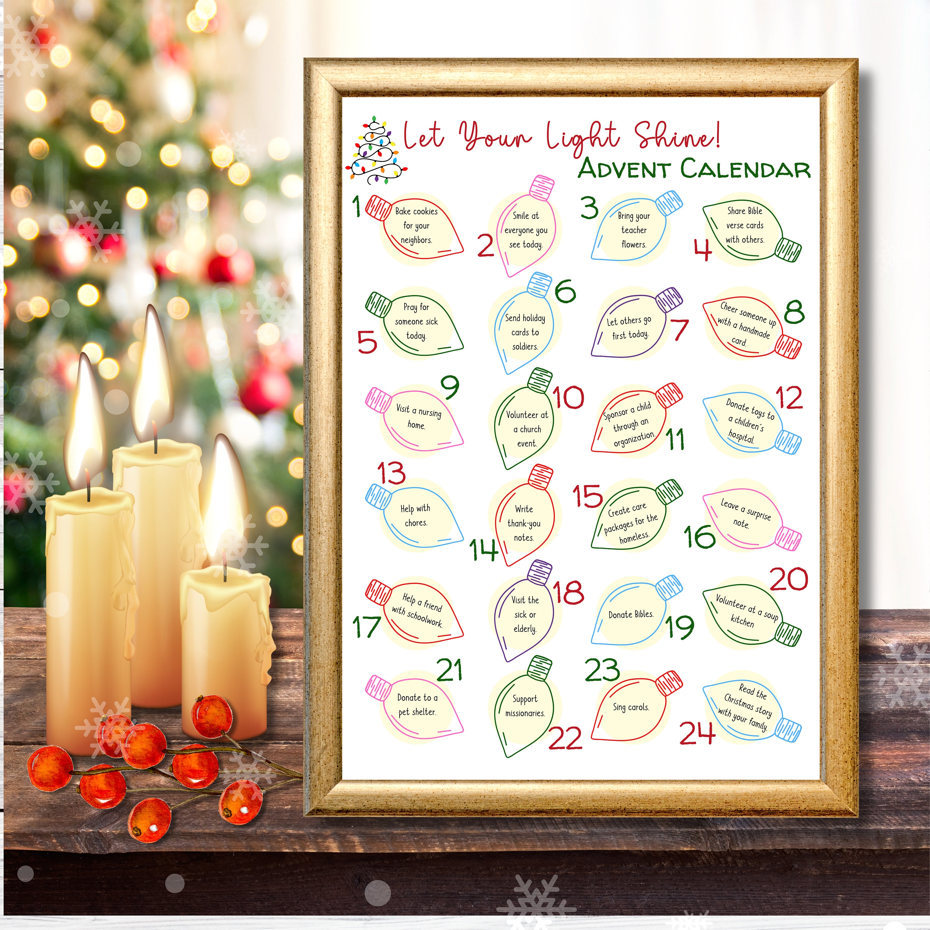 Advent Calendar Printable, Christian Advent Calendar, Christmas ...