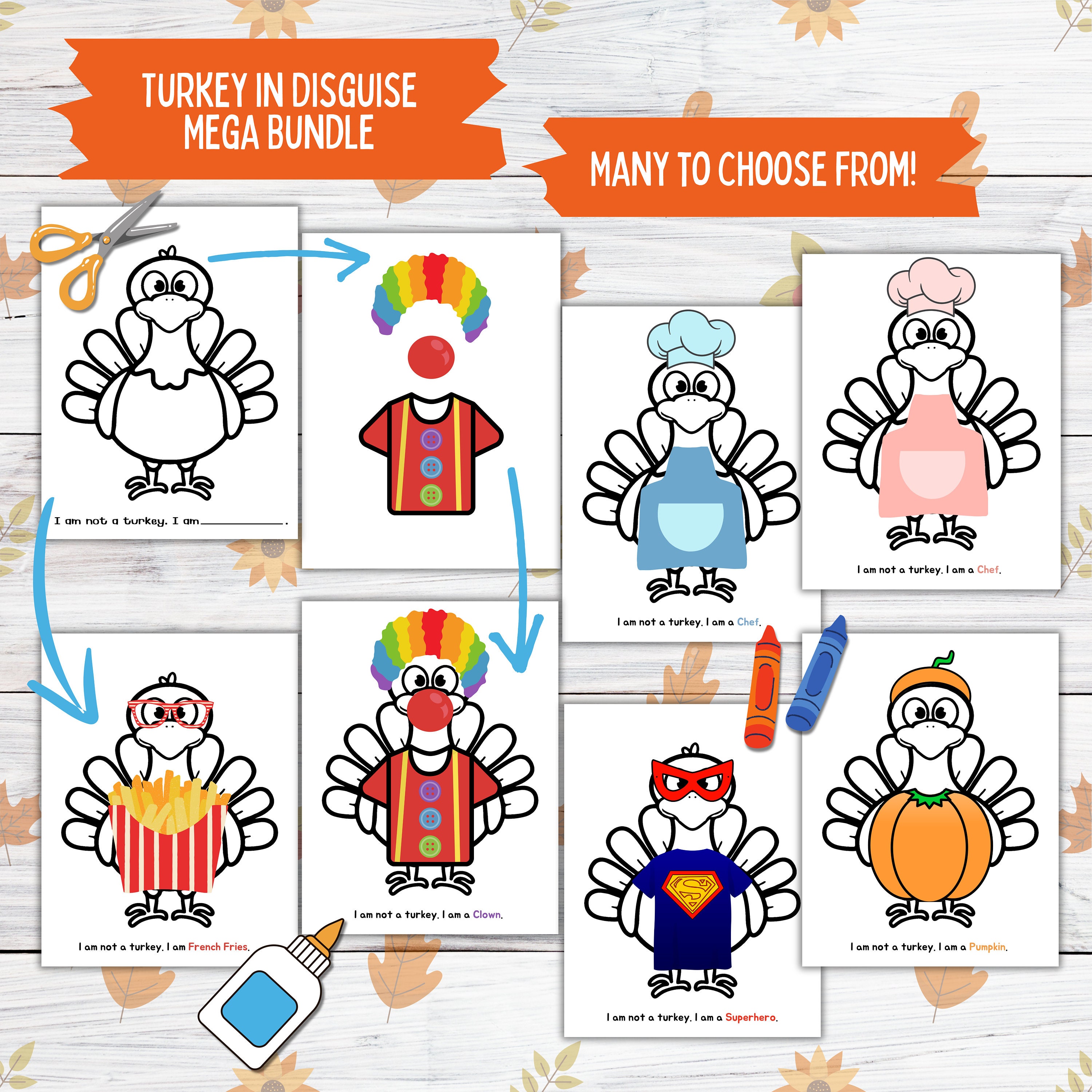 Disguise a Turkey Thanksgiving Printable Craft for Kids and Toddler ...
