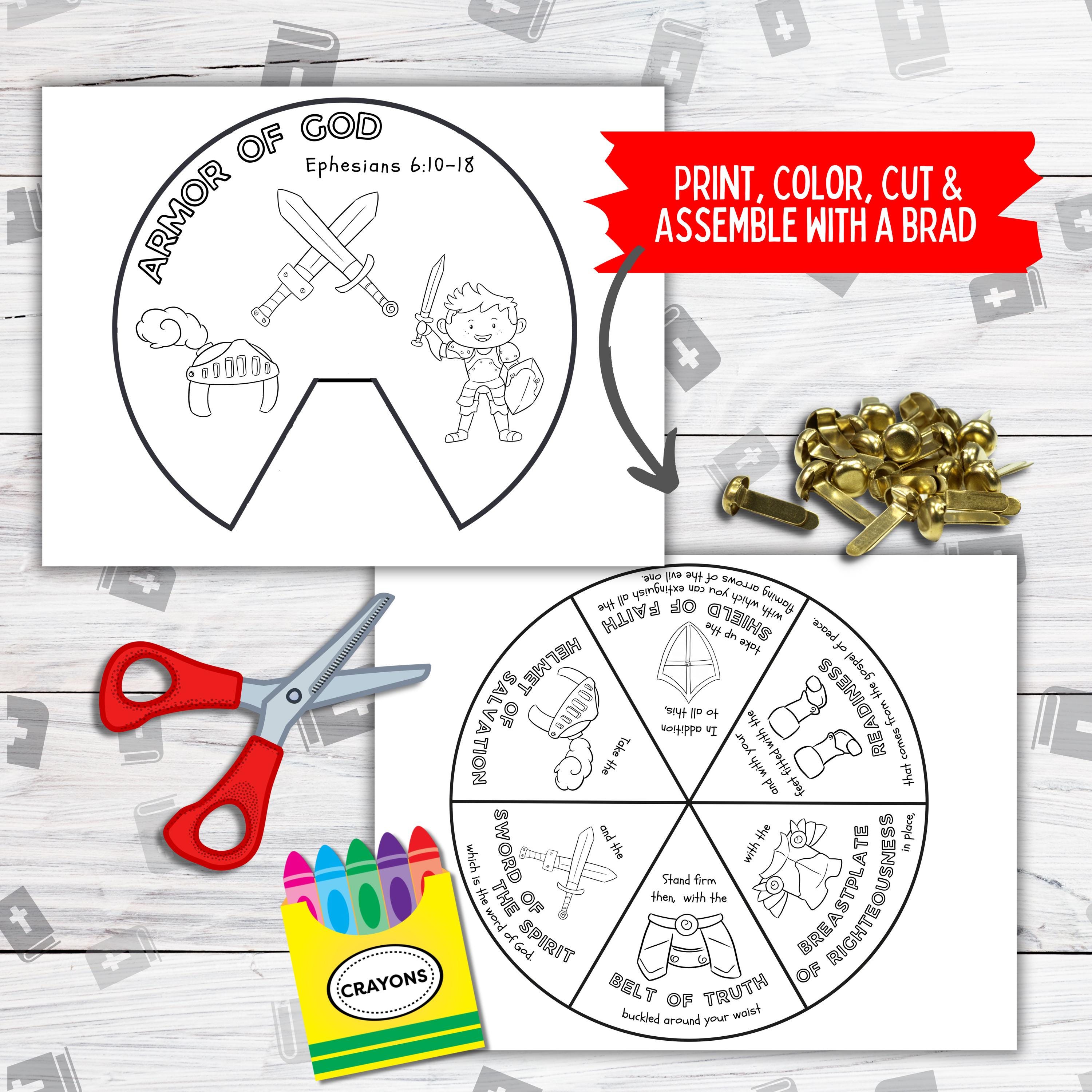 Armor of God Coloring Spinner Wheel, Armor of God Printable Coloring ...