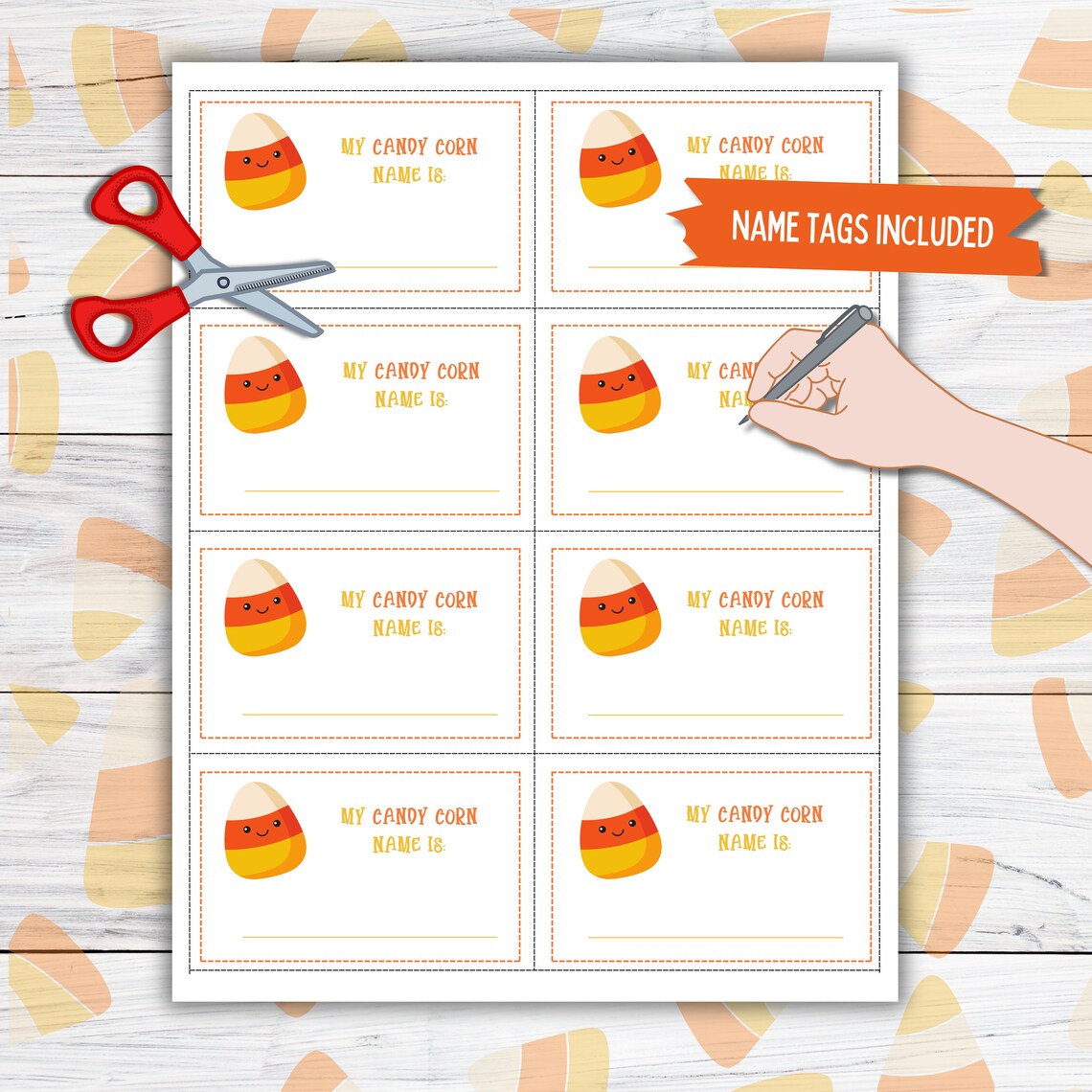 Candy Corn Name Game, Thanksgiving Fall Printable Games, Autumn Holiday ...