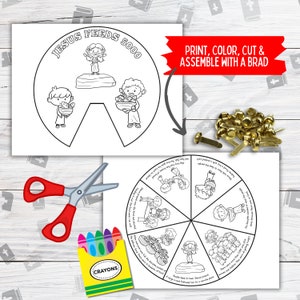 Jesus Feeds 5000 Coloring Spinner Wheel, Childrens Bible Activities ...