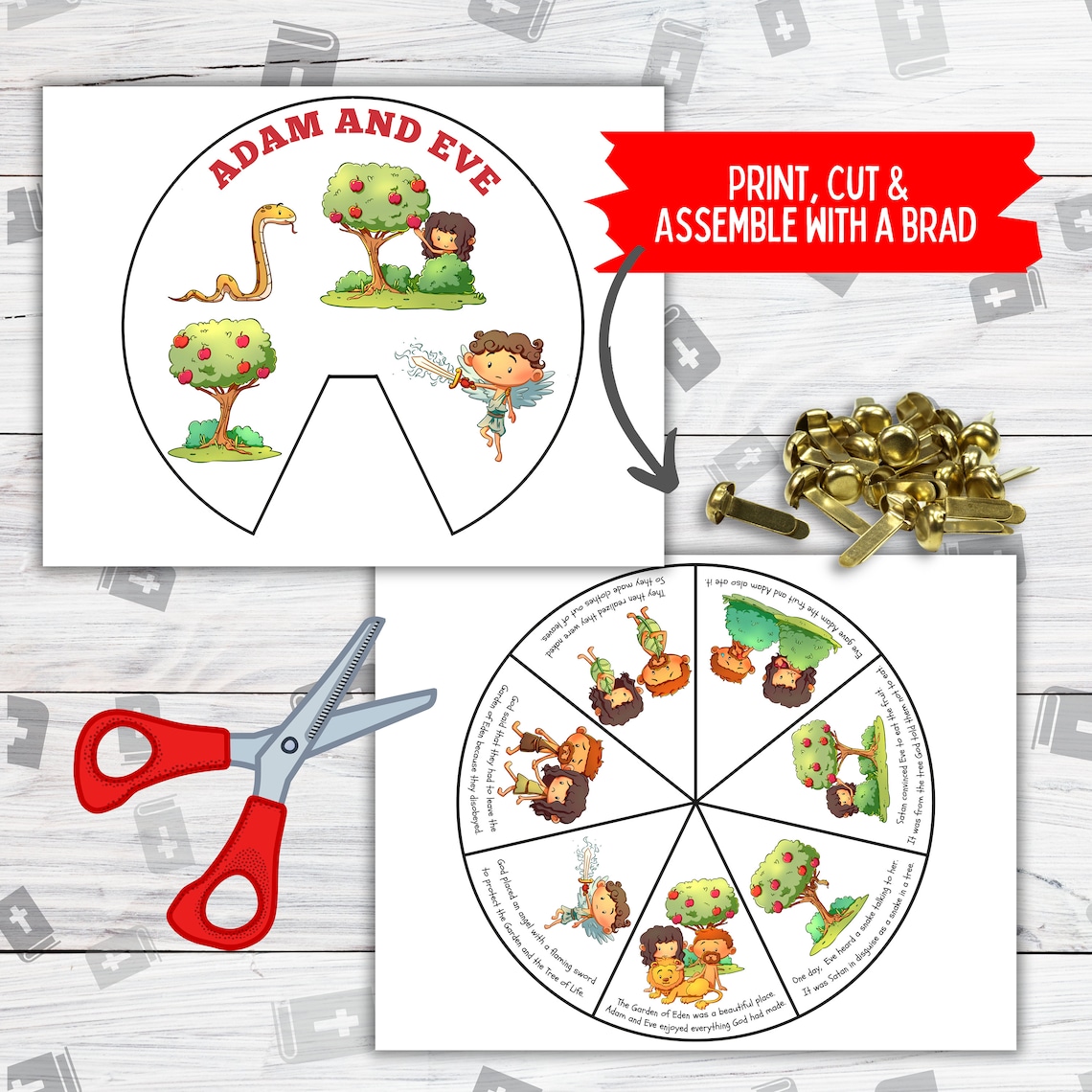 Adam and Eve Printable Wheel, Christian Homeschool Preschool Crafts ...