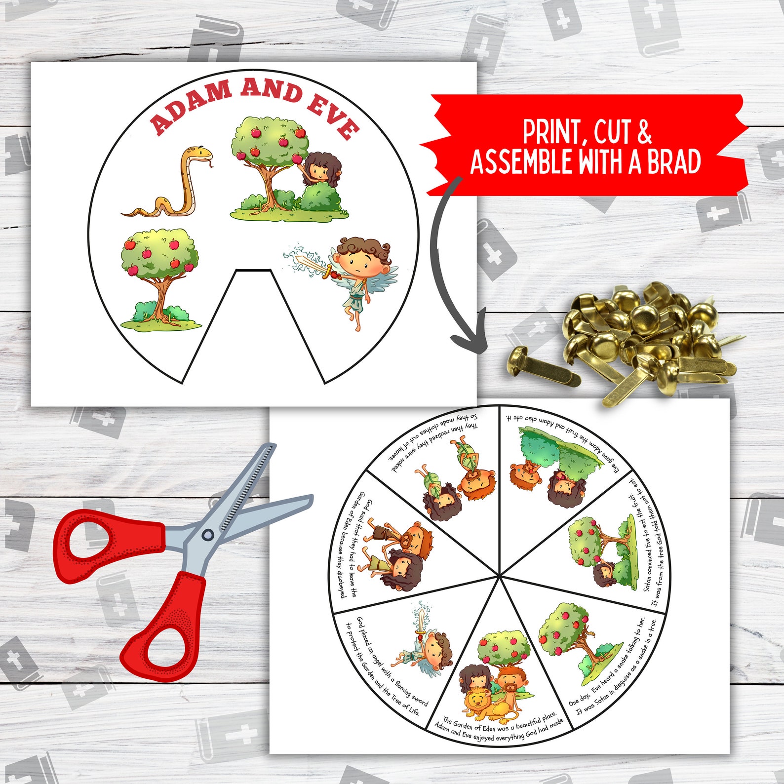 Adam and Eve Printable Wheel, Christian Homeschool Preschool Crafts ...