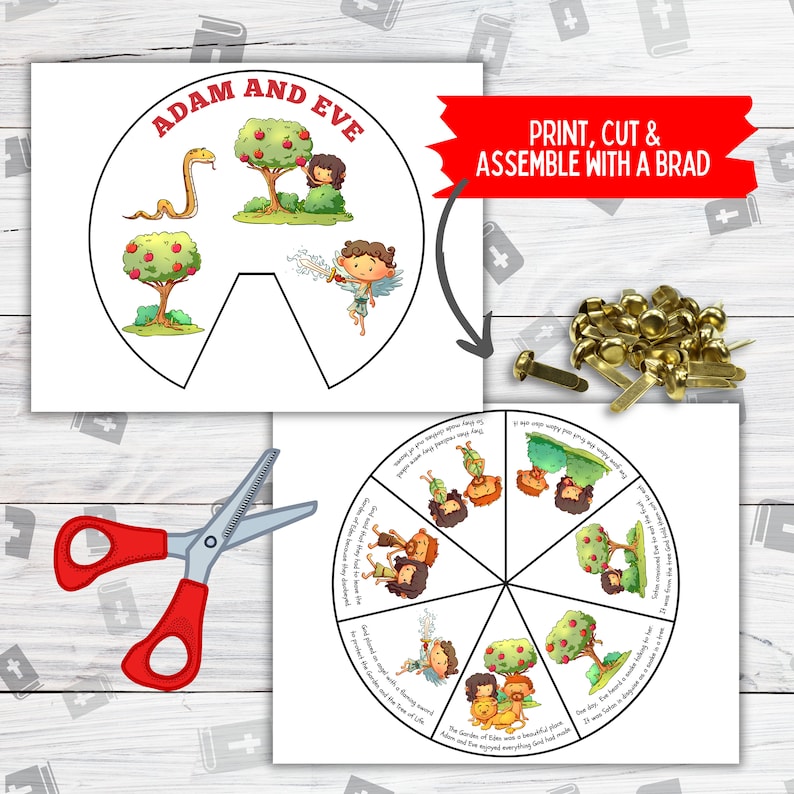 Adam and Eve Printable Wheel, Christian Homeschool Preschool Crafts ...
