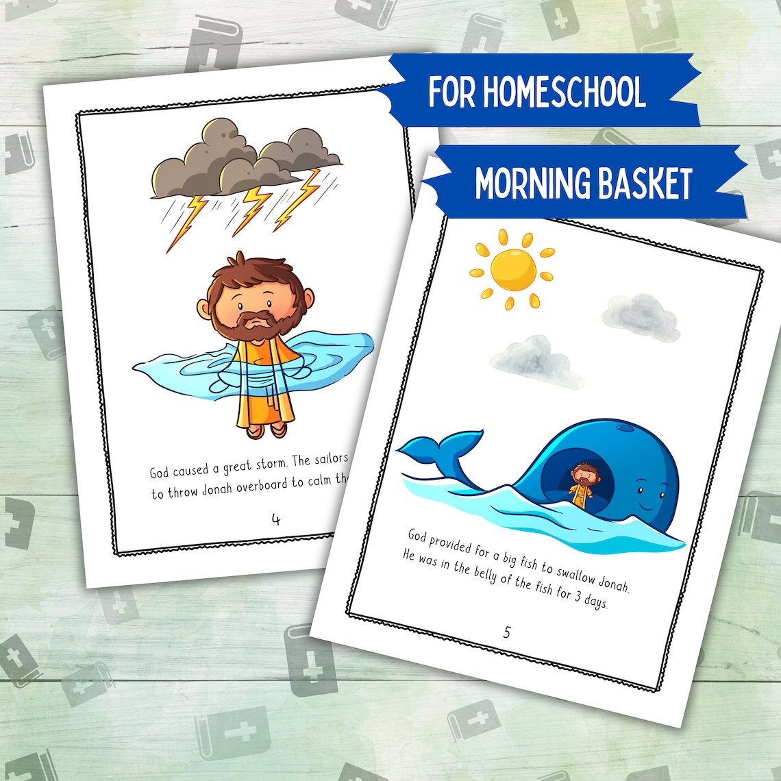 Jonah and the Whale Kids Bible Story Lesson, Kids Bible Heroes Coloring ...