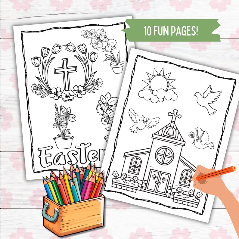 Christian Easter Story Coloring Pages for Kids Activity Book, Easter ...