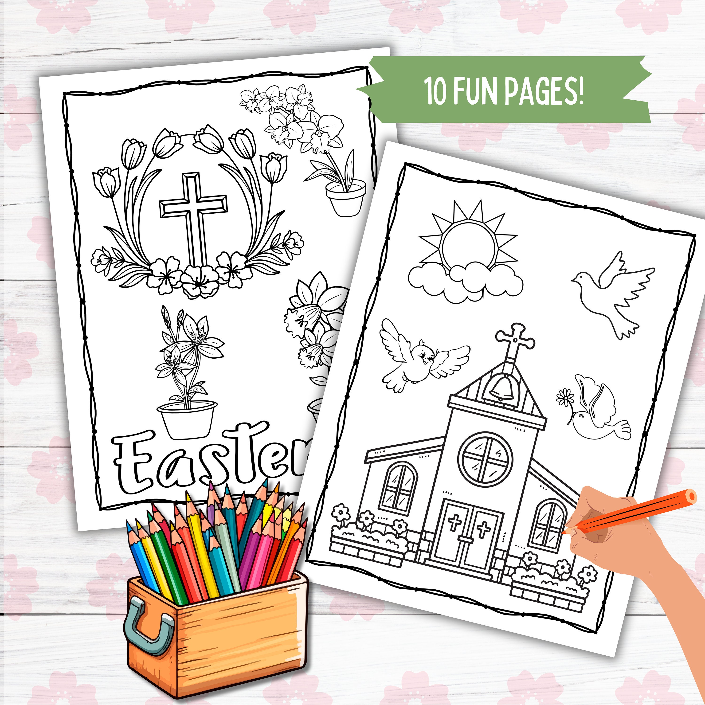 Christian Easter Story Coloring Pages for Kids Activity Book, Easter ...