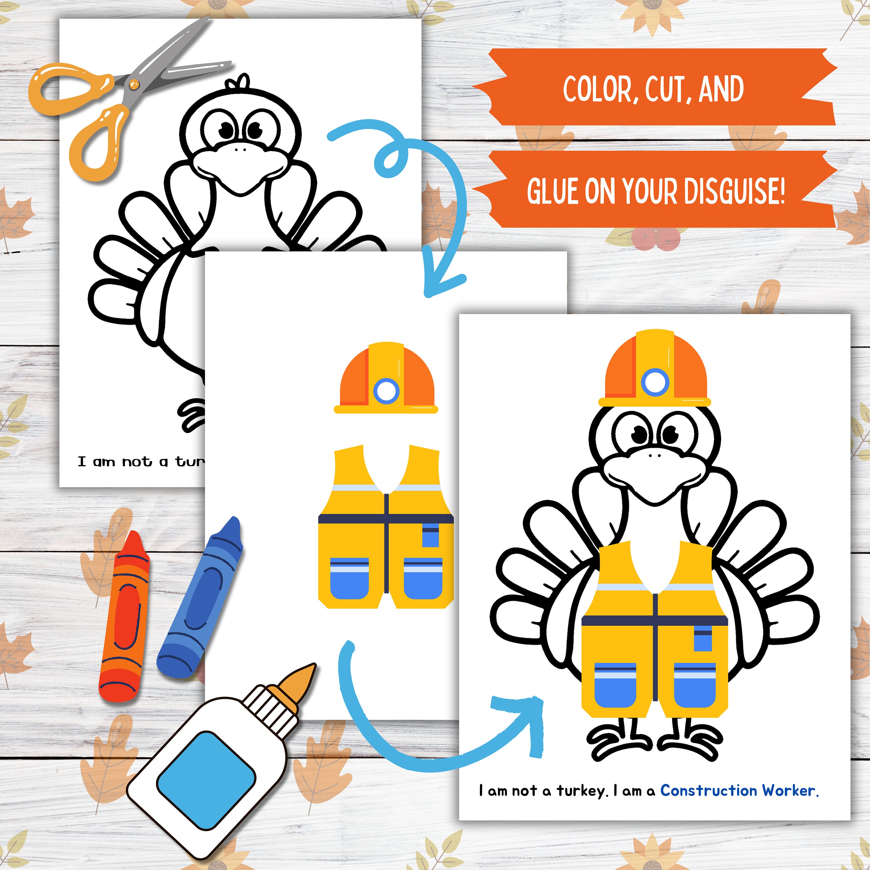 Disguise a Turkey Thanksgiving Printable Craft for Kids and Toddlers ...