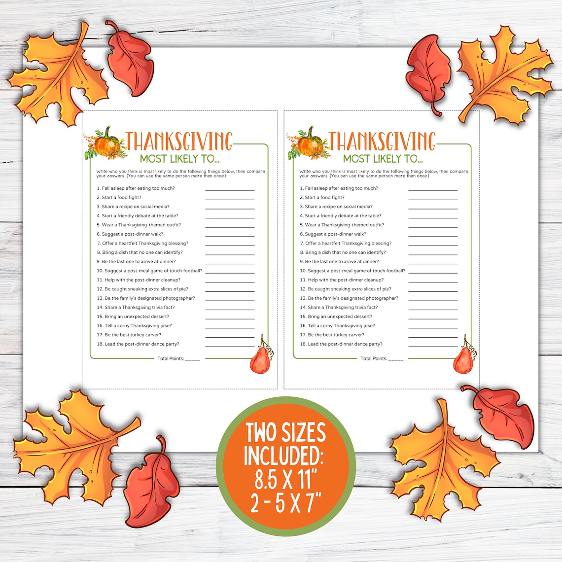 Thanksgiving Most Likely To, Icebreaker Game, Thanksgiving Games ...