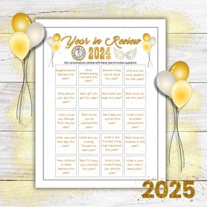 Year in Review Conversation Starter Game Cards, New Years Eve Game ...