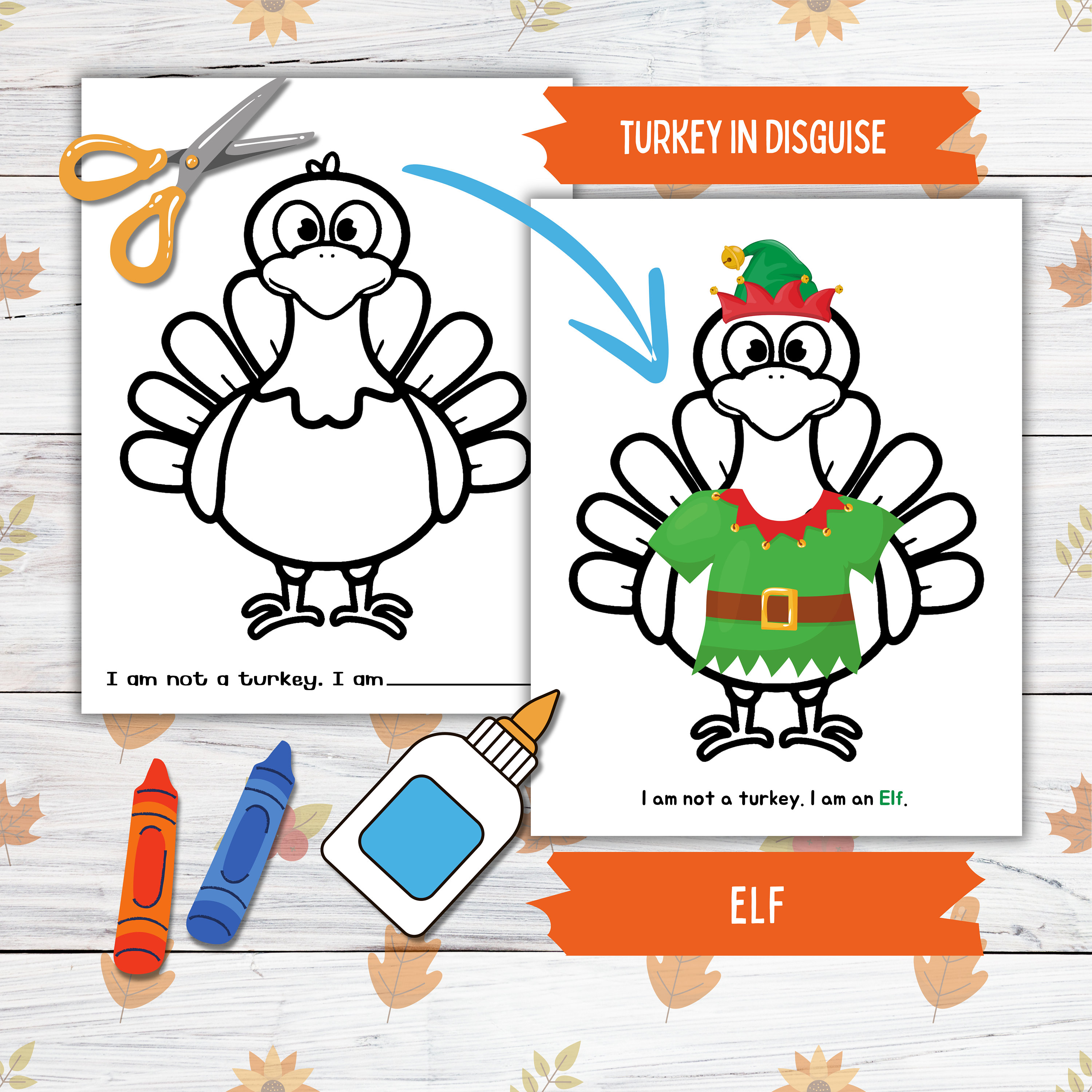 Disguise a Turkey Thanksgiving Printable Craft for Kids and Toddlers ...