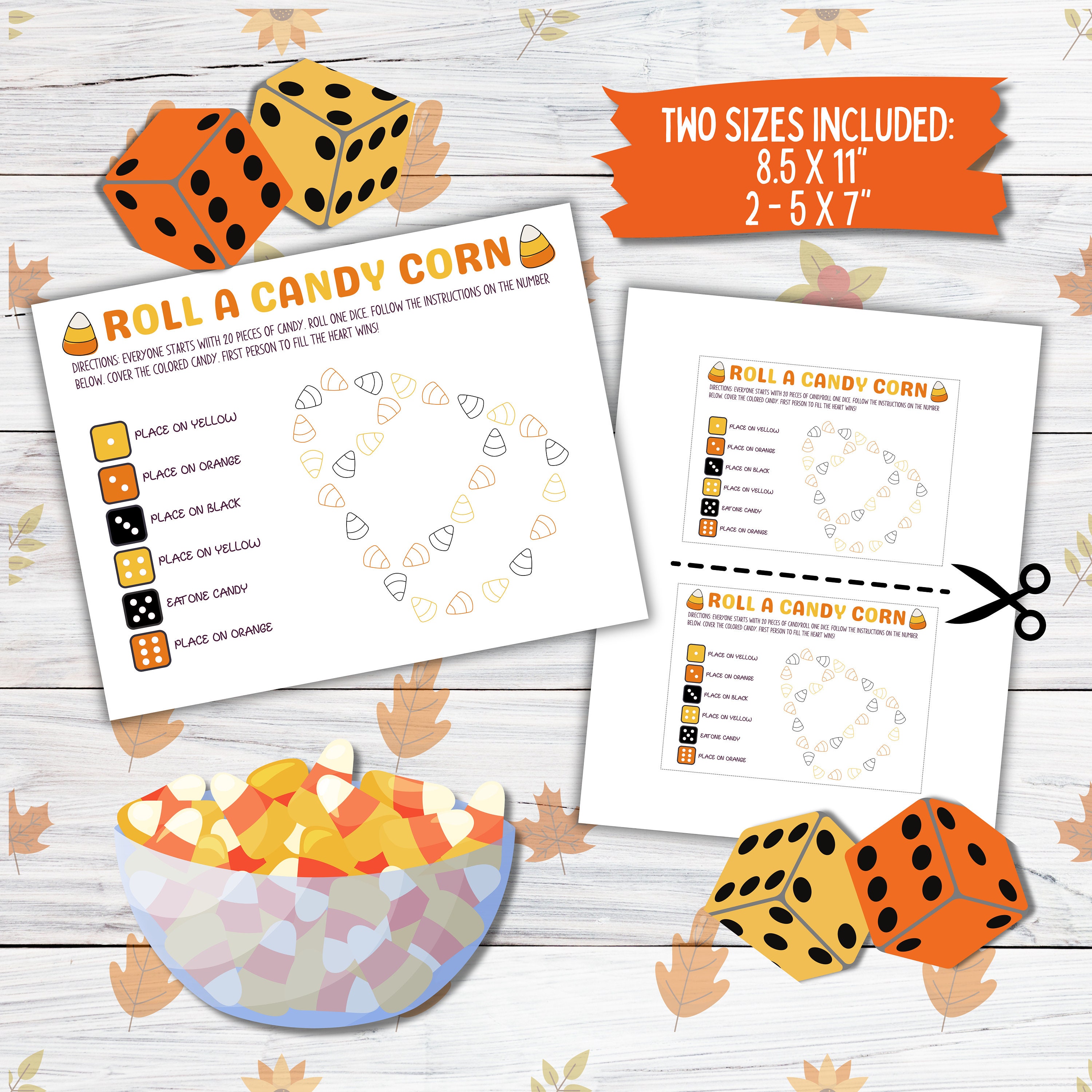 Fall Roll a Candy Corn Game, Thanksgiving Game, Classroom Halloween ...
