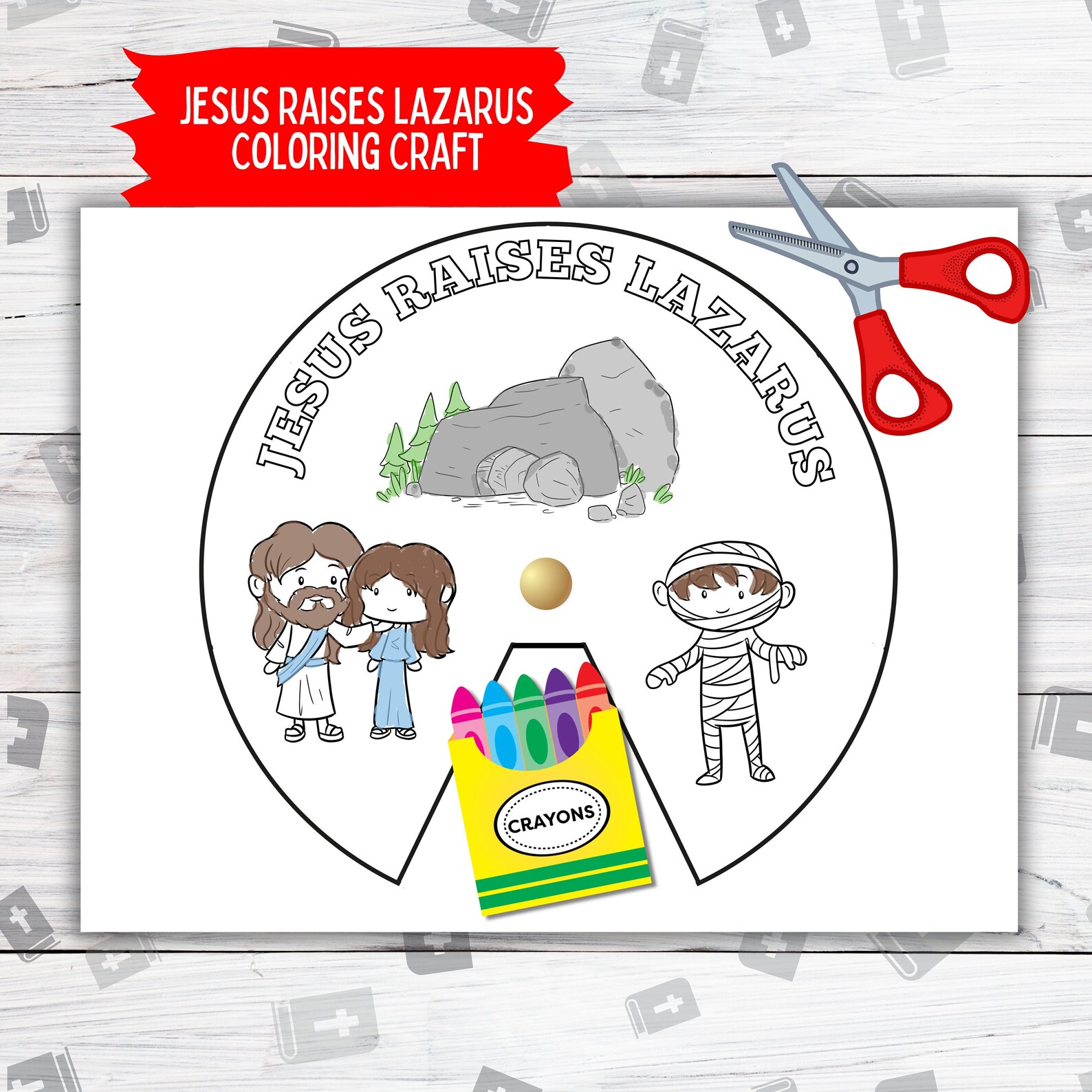 Jesus Raises Lazarus Coloring Spinner Wheel, Childrens Bible Activities ...