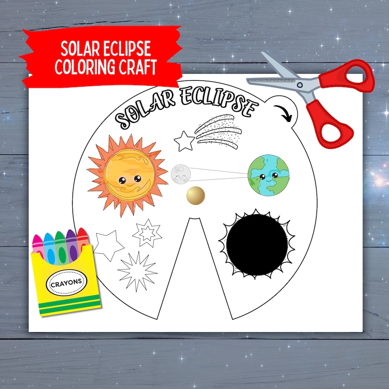 2025 Solar Eclipse Coloring Wheel, Printable September 21, 2025 Solar ...