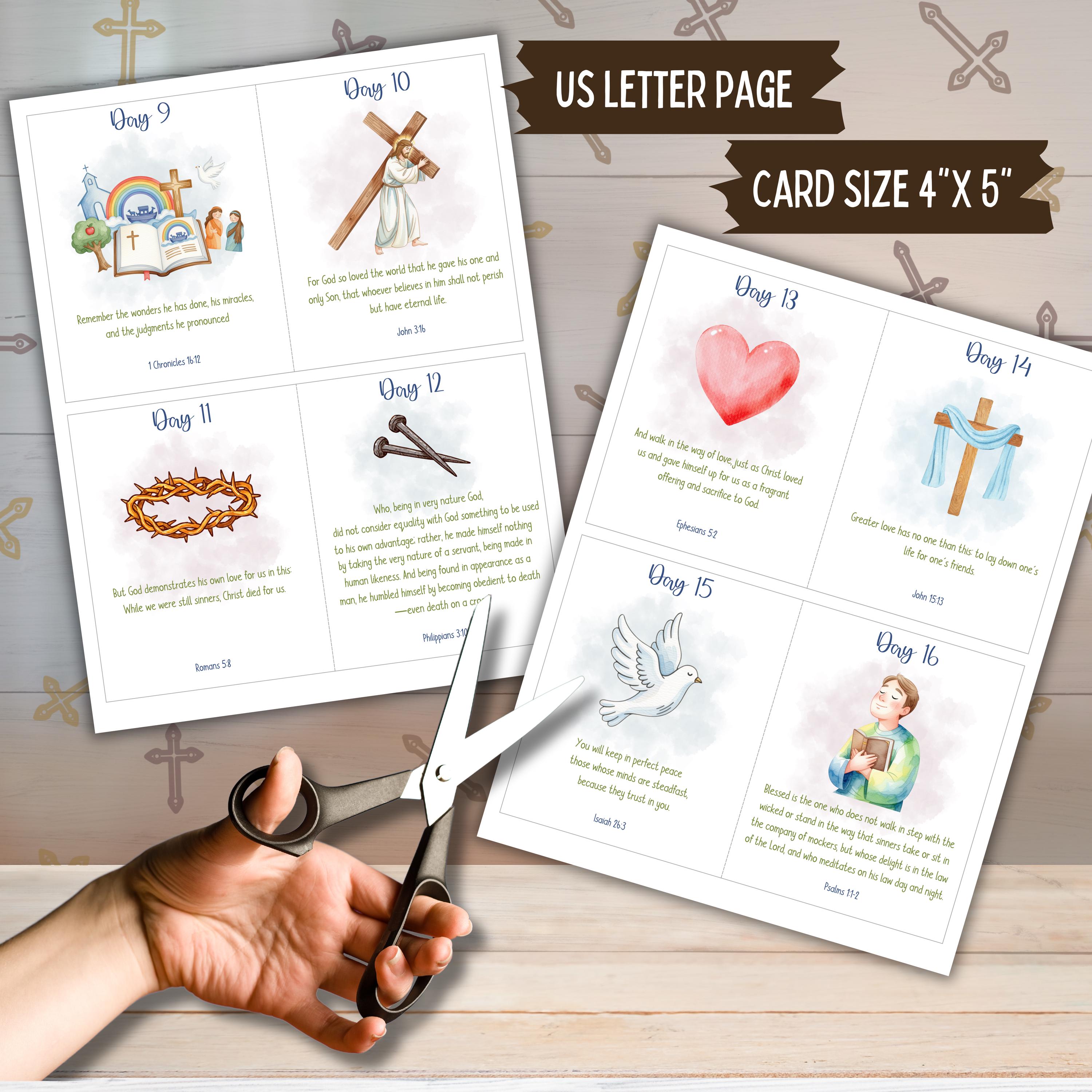 Easter Advent Bible Study Cards, Holy Week Countdown Devotional ...