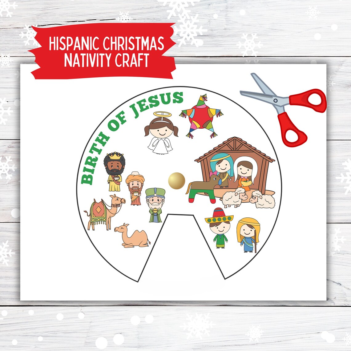 Hispanic Birth of Jesus Printable Nativity Bible Story, Baby Jesus in ...