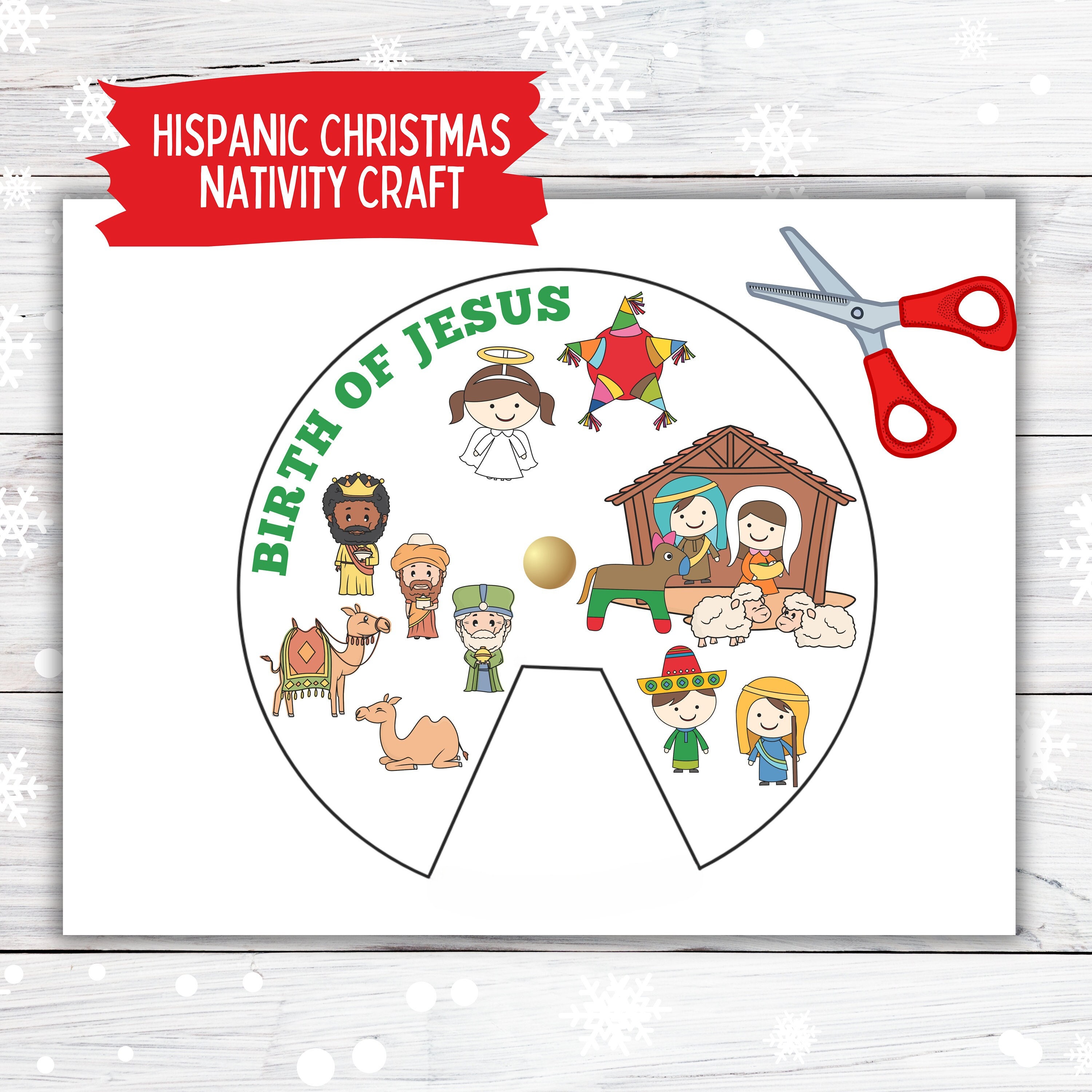 Hispanic Birth of Jesus Printable Nativity Bible Story, Baby Jesus in ...