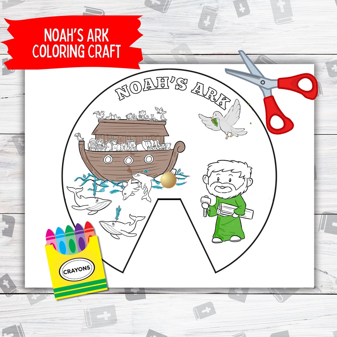 Noah's Ark Coloring Spinner Wheel, Childrens Bible Activities ...