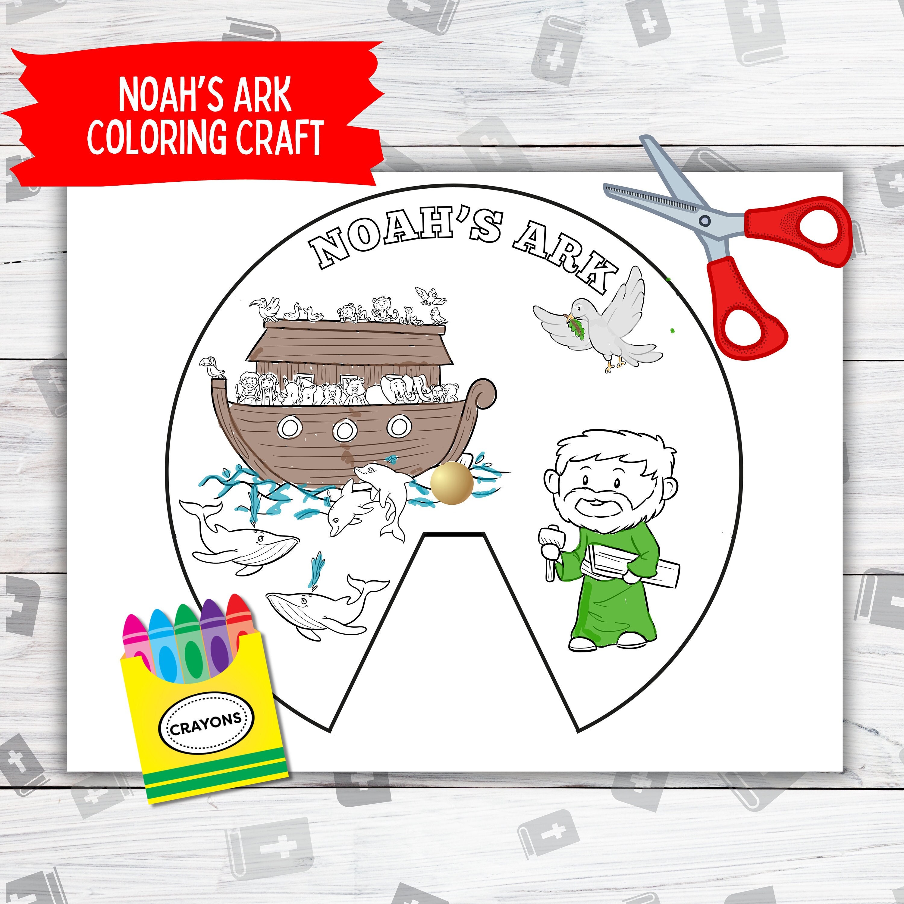 Noah's Ark Coloring Spinner Wheel, Childrens Bible Activities ...