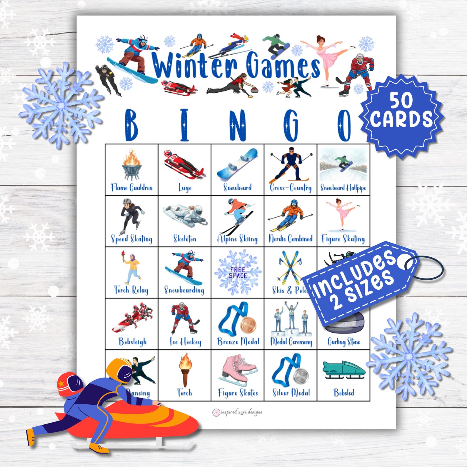 2026 Winter Games Bingo, Printable Winter Sports 2026 Bingo, Winter ...