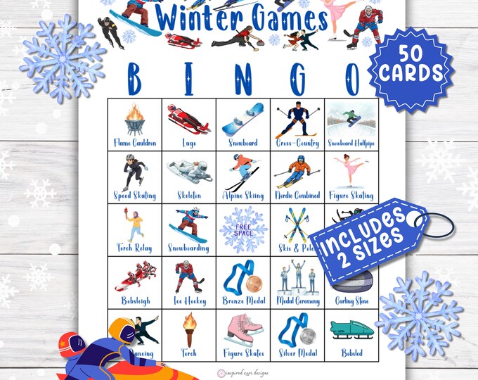 2026 Winter Games Bingo, Printable Winter Sports 2026 Bingo, Winter ...