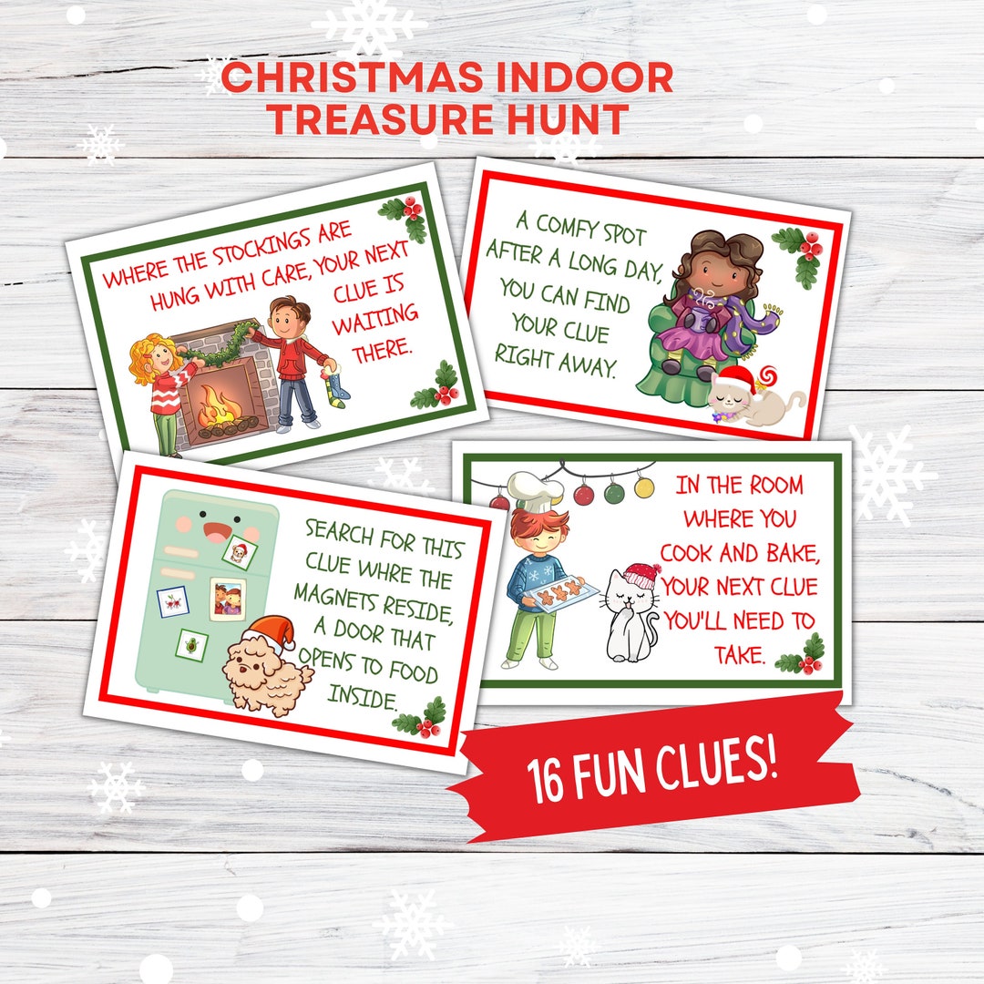 Christmas Scavenger Hunt for Kids, Indoor Treasure Hunt, Christmas ...