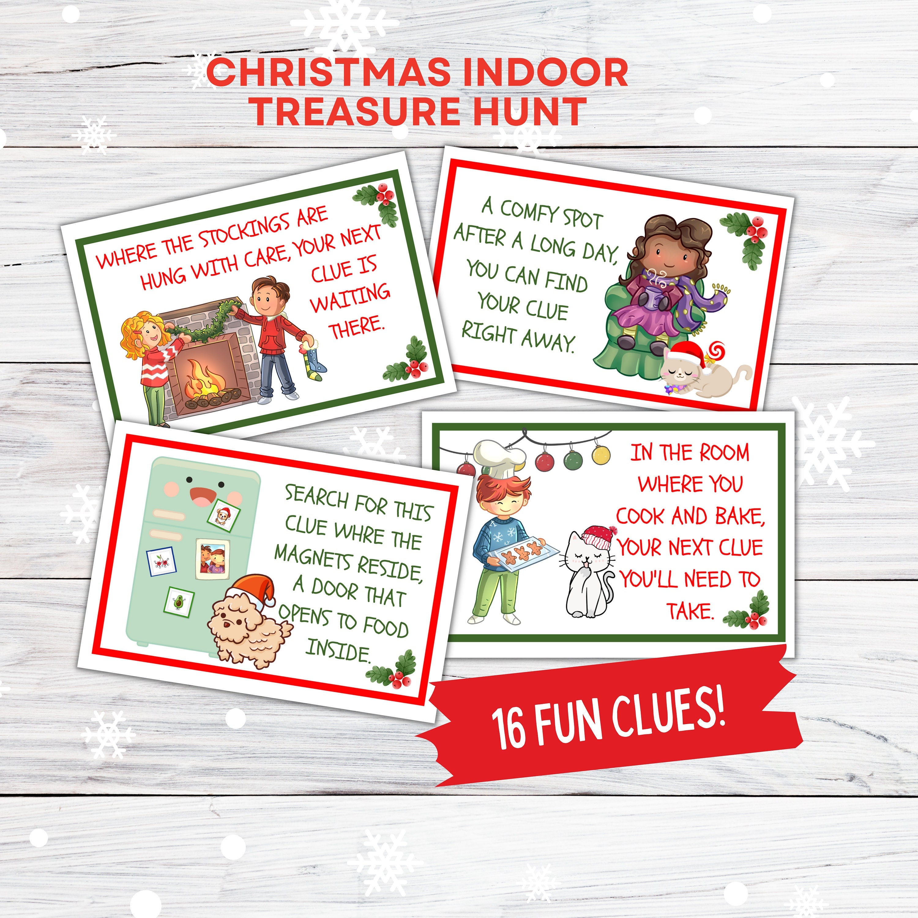 Christmas Scavenger Hunt for Kids, Indoor Treasure Hunt, Christmas ...