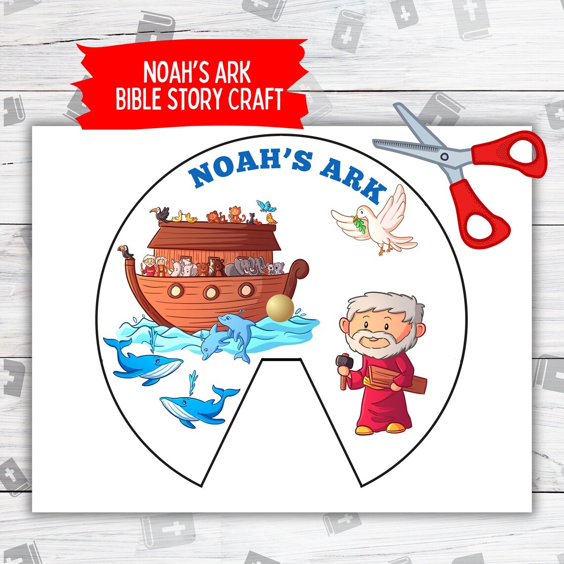 Noah's Ark Printable Wheel, Preschool Crafts, Kids Bible Toddler ...