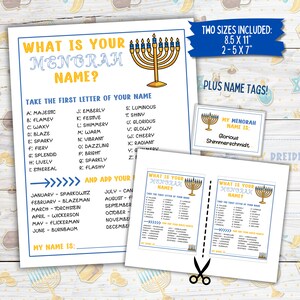 Hanukkah Menorah Name Game, Hanukkah Printable Menorah Name Game ...