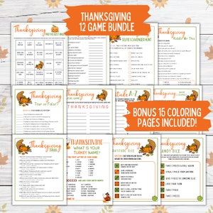 Thanksgiving Games Bundle Printable, Thanksgiving Game Printable for ...