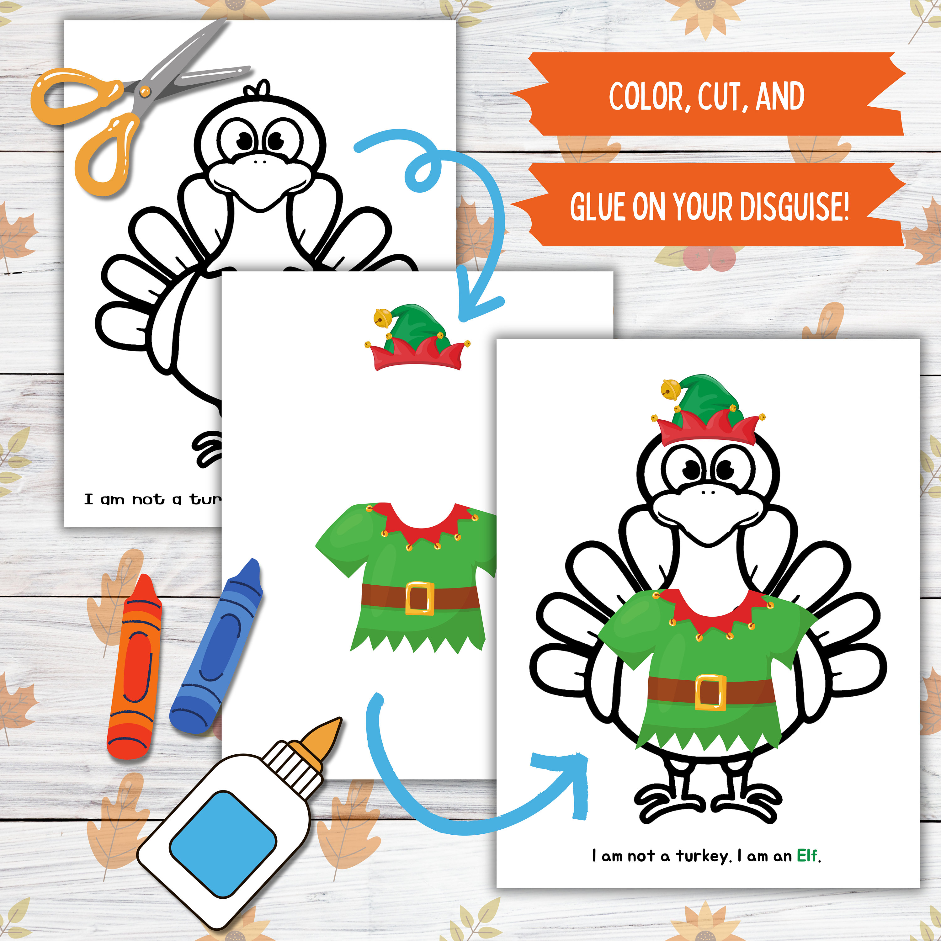 Disguise a Turkey Thanksgiving Printable Craft for Kids and Toddlers ...