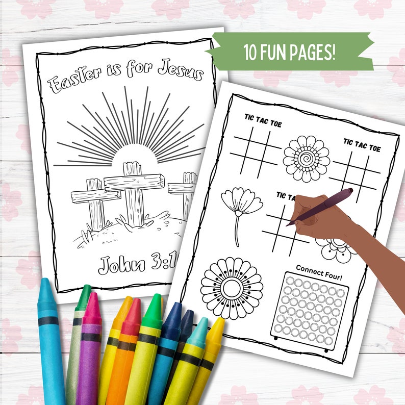 Christian Easter Story Coloring Pages for Kids Activity Book, Easter ...