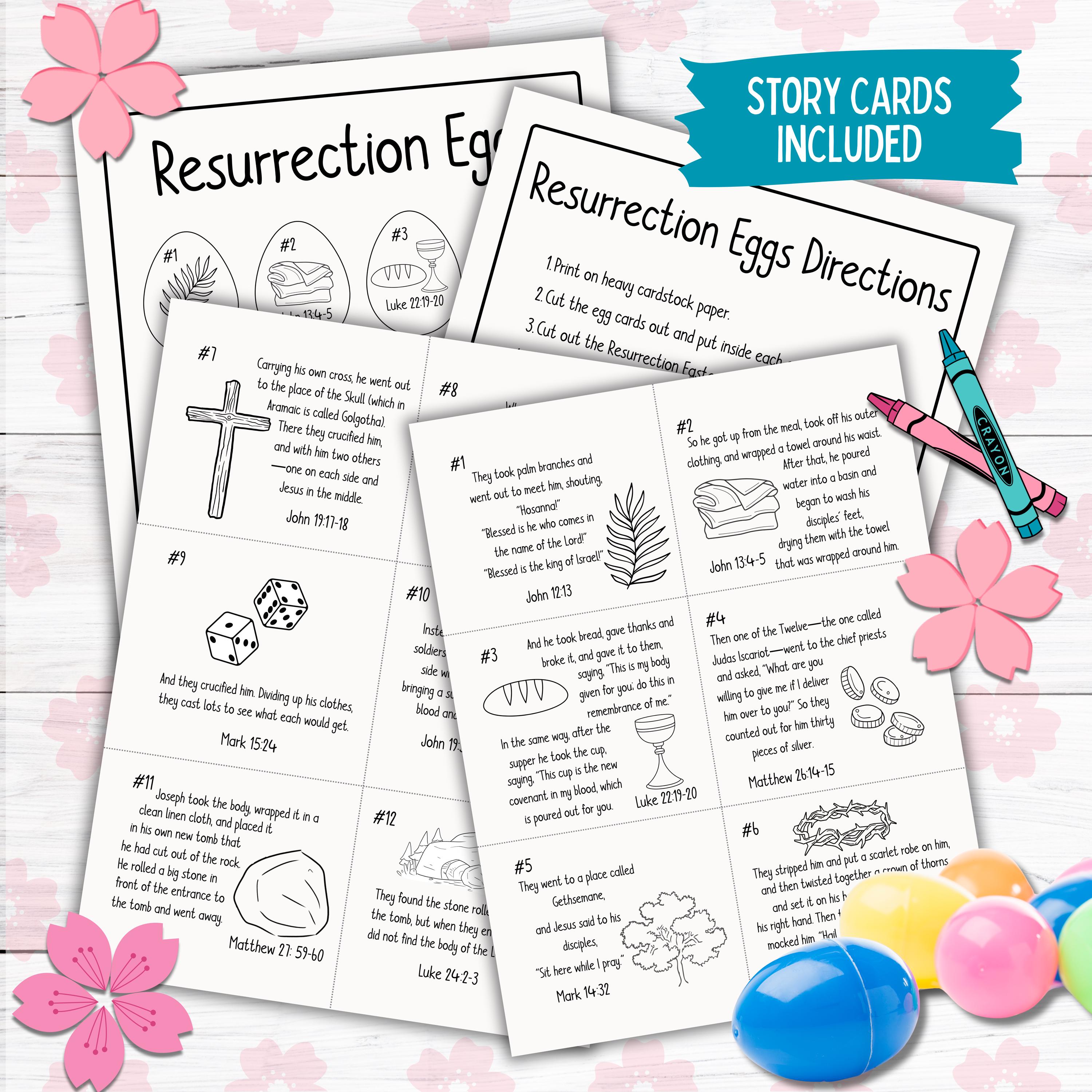 Resurrection Eggs Coloring Pages, Easter Story Study Cards, Holy Week ...