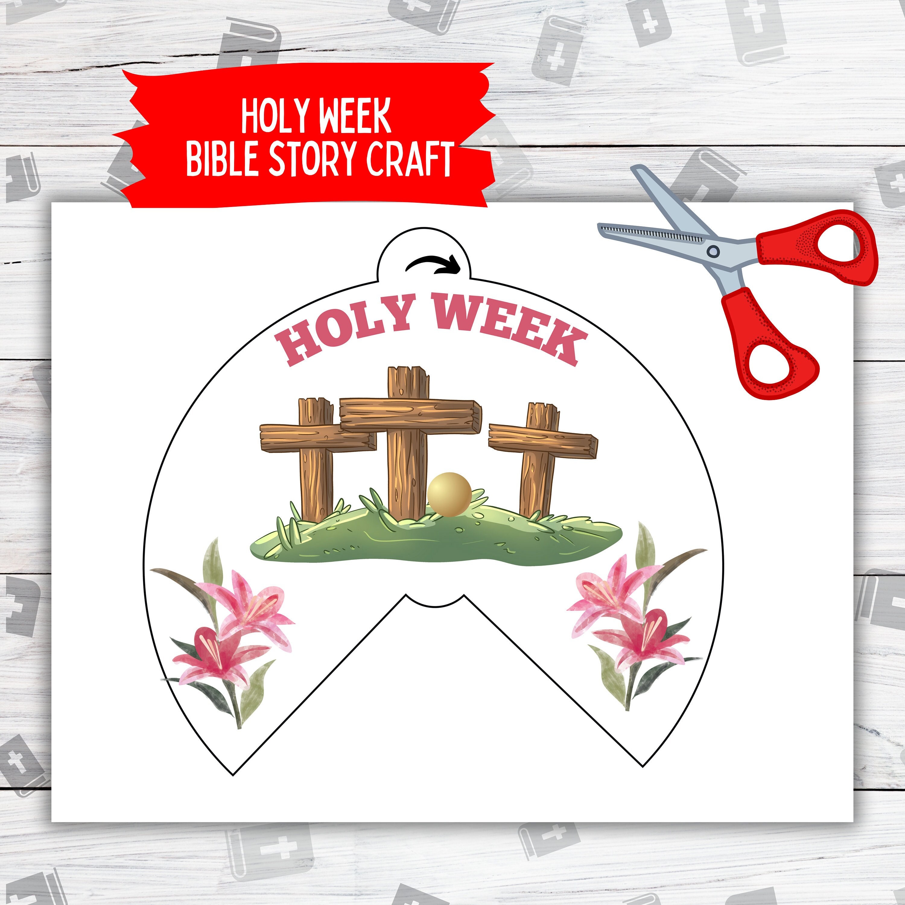 Holy Week Printable Easter Story Wheel, Palm Sunday Craft Childrens ...