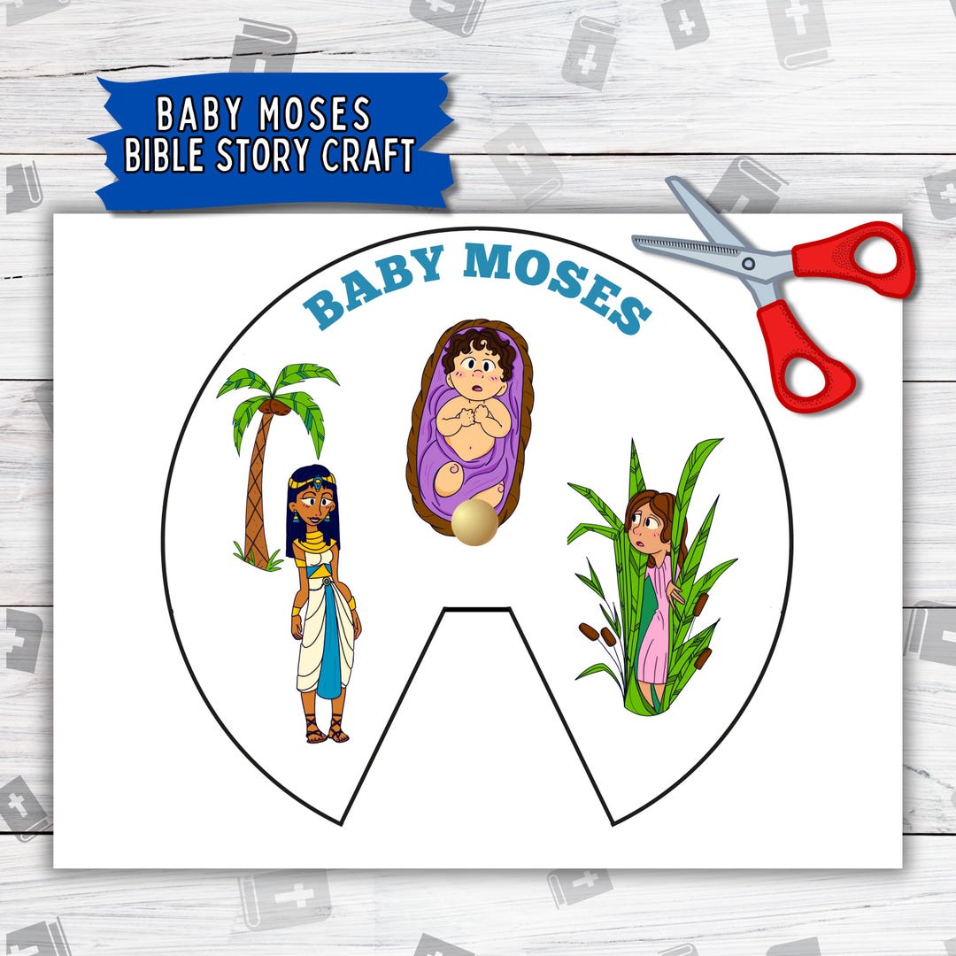Baby Moses Spinner Wheel, Printable Bible Study Pages for Kids, Sunday ...